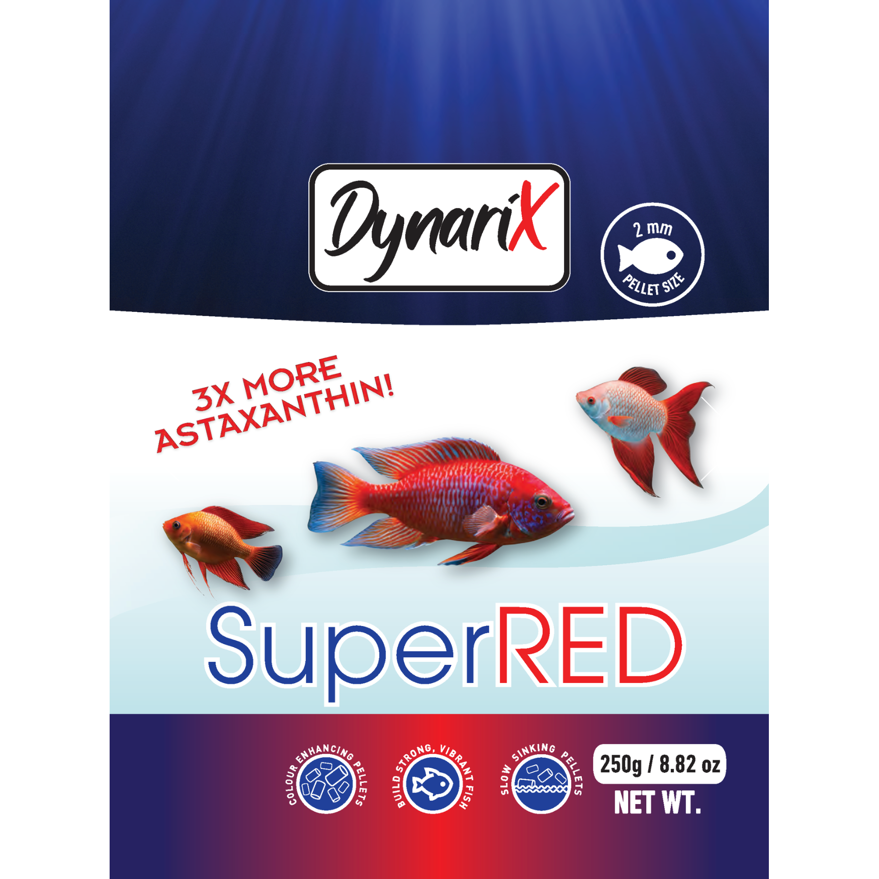 DynariX SuperRED Fish Food, 2mm Pellets, 250g, Colour-Enhancing Formul – KGTropicals